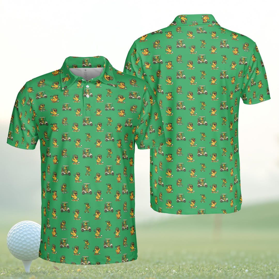 Funny Duck Golf Polo, Rubber Duck Polo Golf Lover Men Women Sleeveless ...
