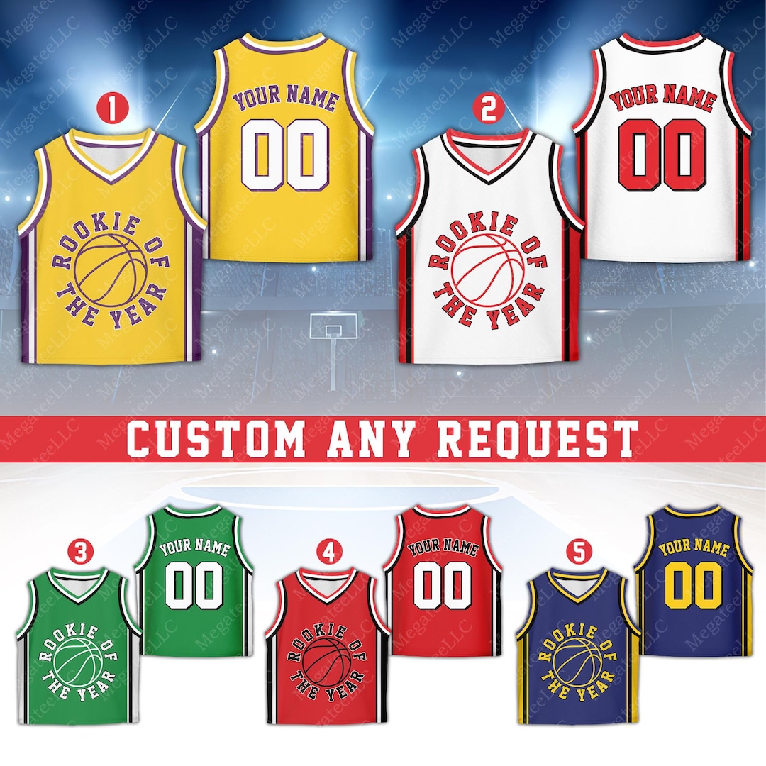 Personalized Kids Basketball Jersey, Rookie of the Year, Custom Name ...