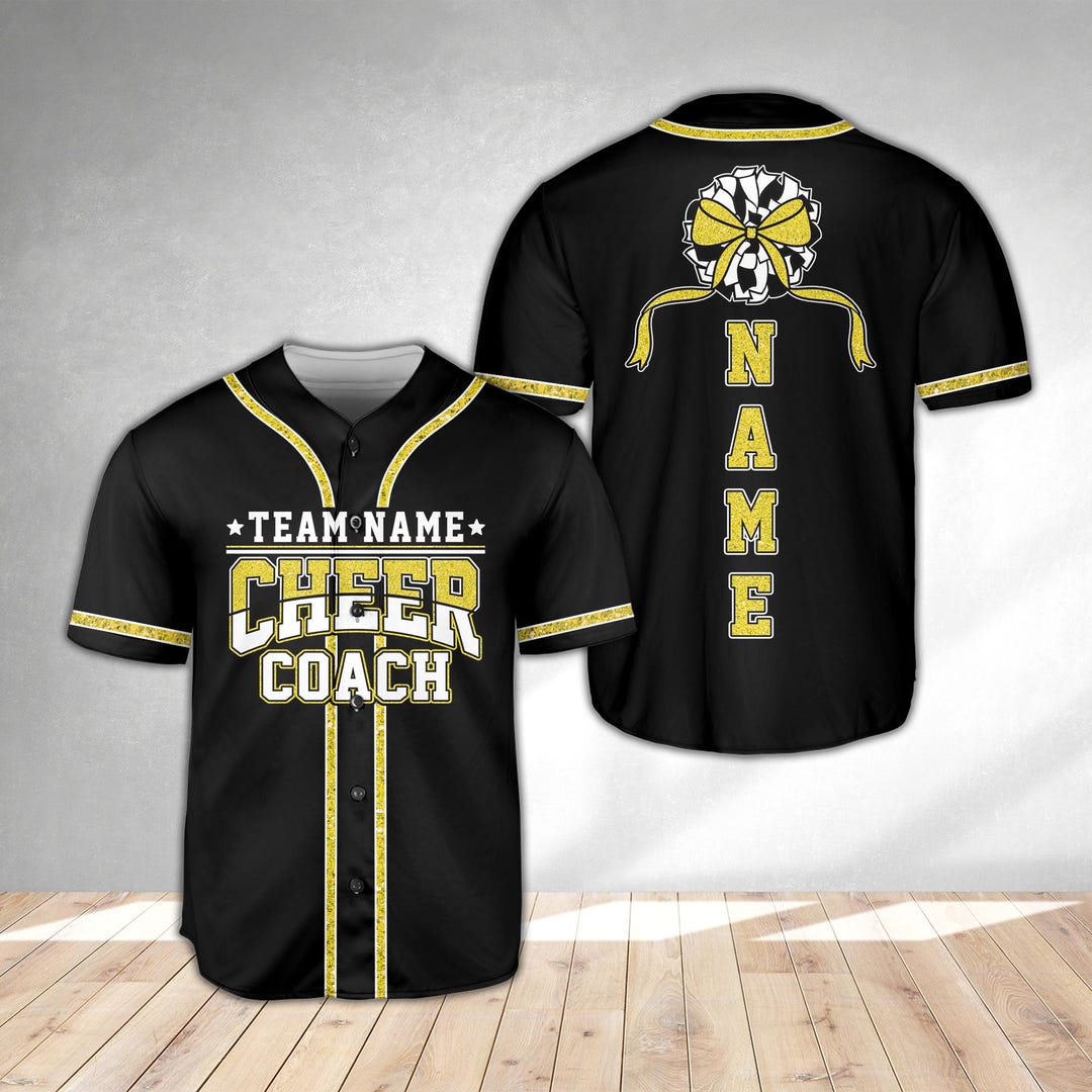 Custom Cheer Coach Baseball Jersey, Personalized Name Cheerleading ...