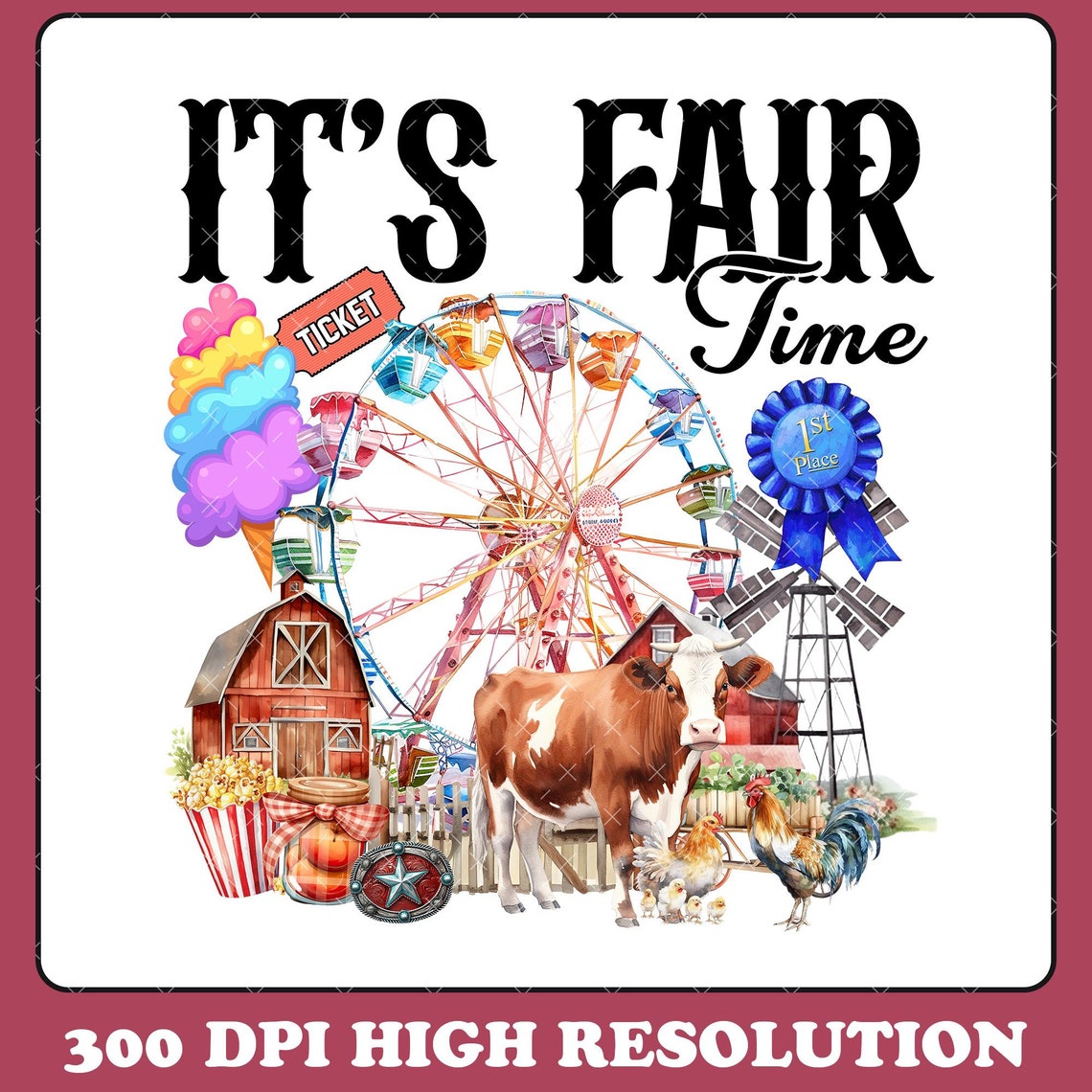 It's Fair Time PNG, State Fair Digital Download, Corn Dogs Ferris Wheel ...