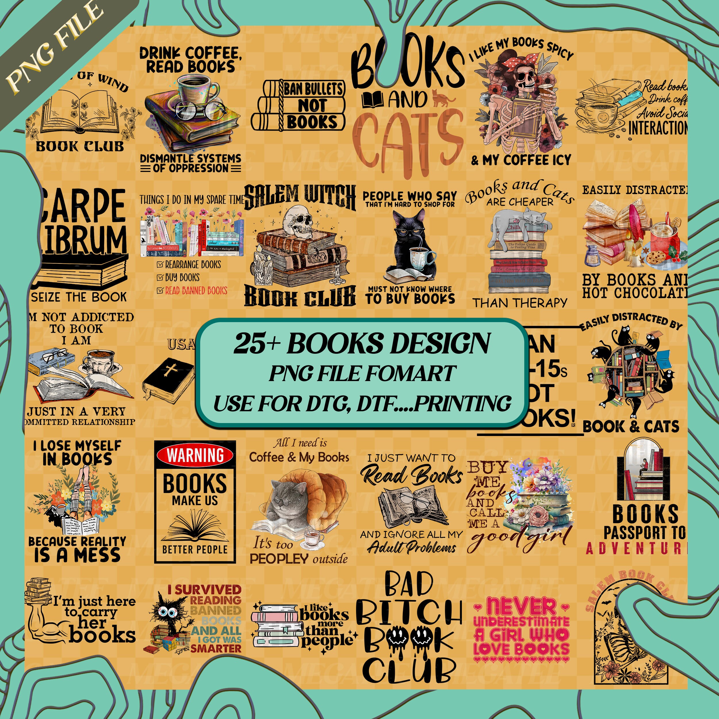 25 Book Quotes PNG Bundle, Reading PNG Bundle, Book Lover Png, Book Png ...