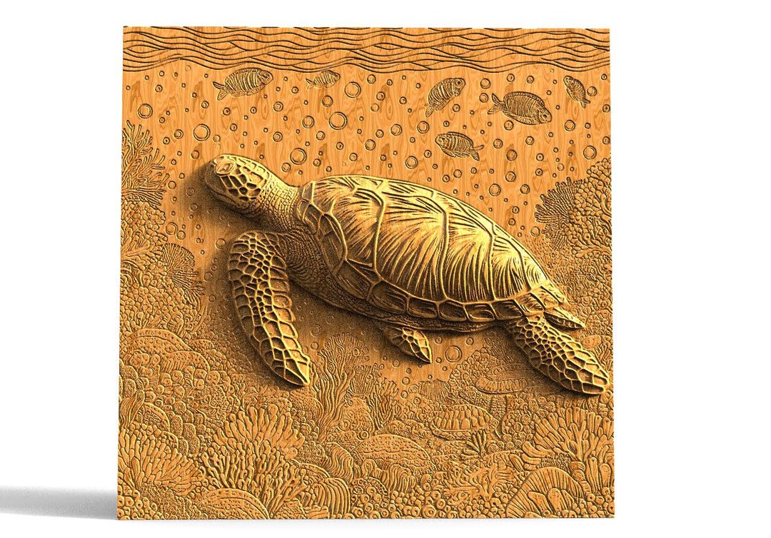 Turtle CNC Relief STL - Etsy