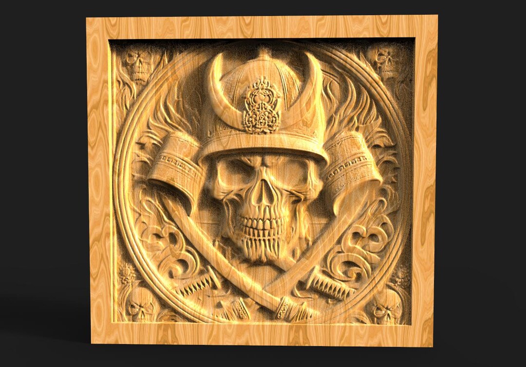 Samurai Skull 3d Model for CNC Router - Etsy