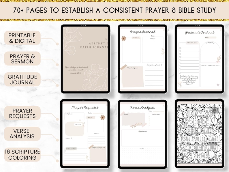 Diario de oración / Estudio bíblico, Escrituras, Gratitud (digital e ...