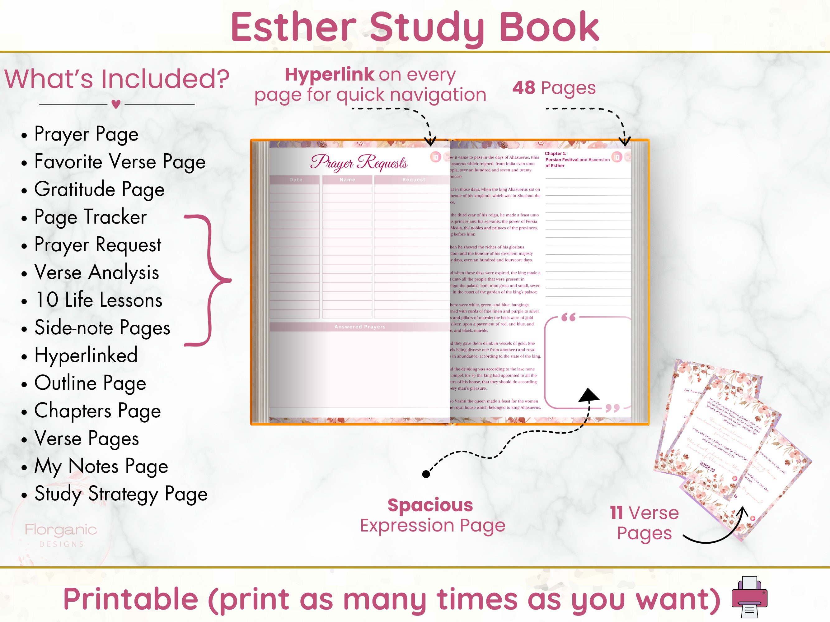 Beautiful Esther Study Book Printable & Digital Study Book, KJV ...