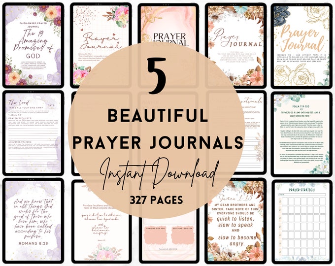 Prayer Journal Bundle, Printable Journal, Devotional Journal, Bible ...