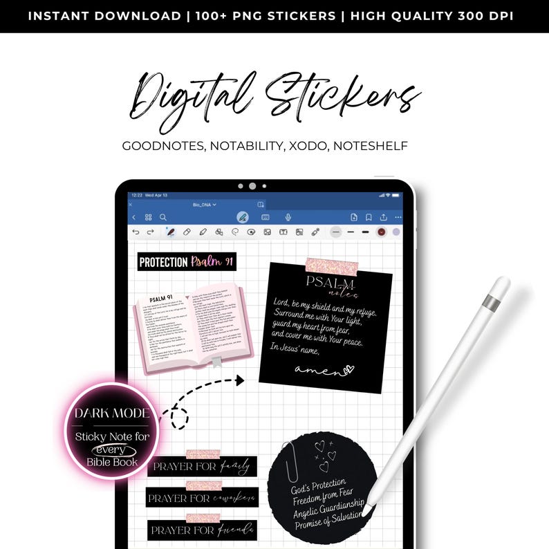 Faith & Prayer Digital Stickers, Bible Study (PNG) - Etsy
