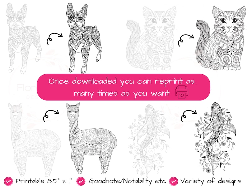 60 Unique Printable Pages, Adult Tracing, Mindful Coloring Pages ...