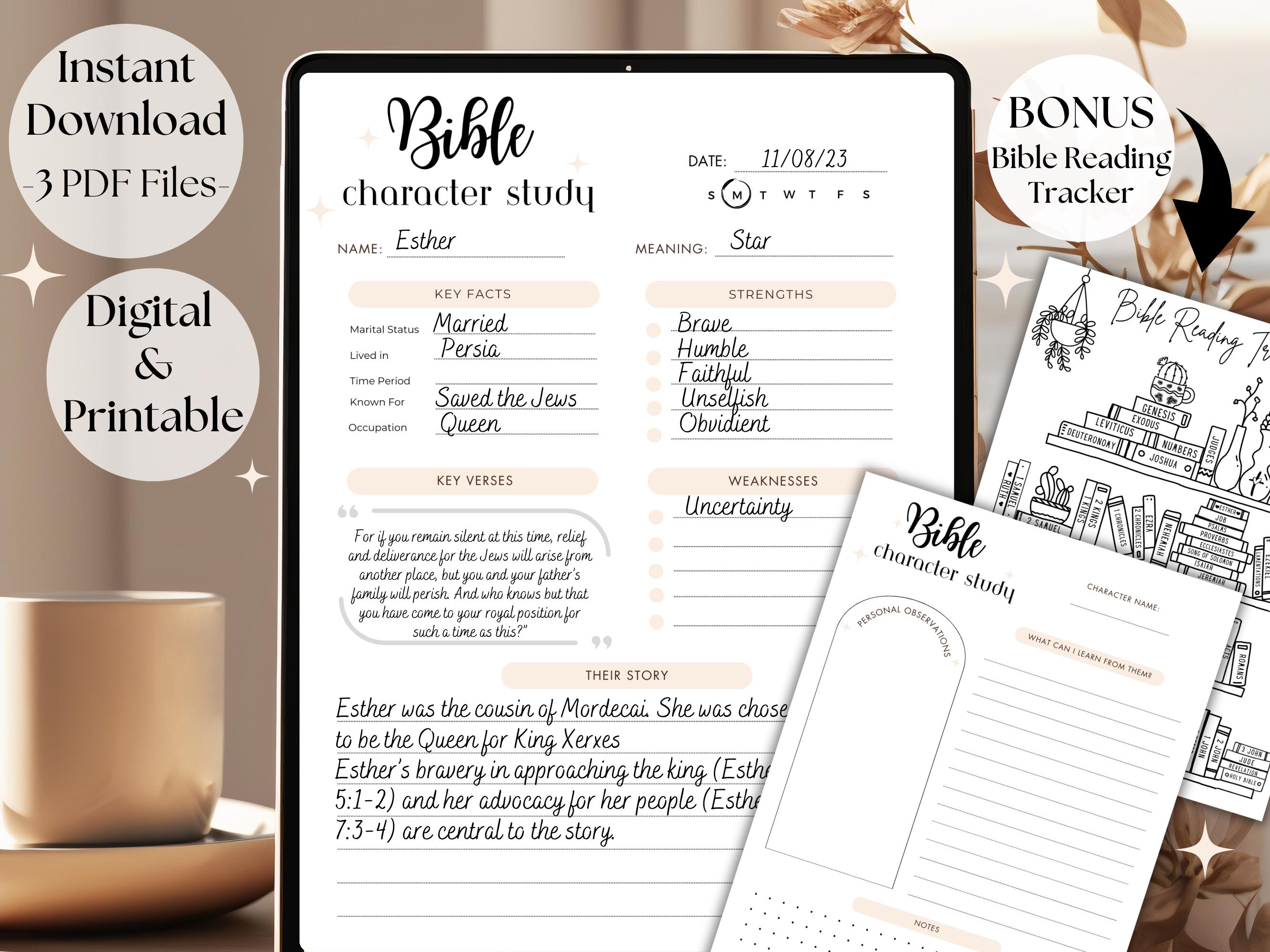 Bible Character Study | Printable Christian Devotional (PDF) - Etsy