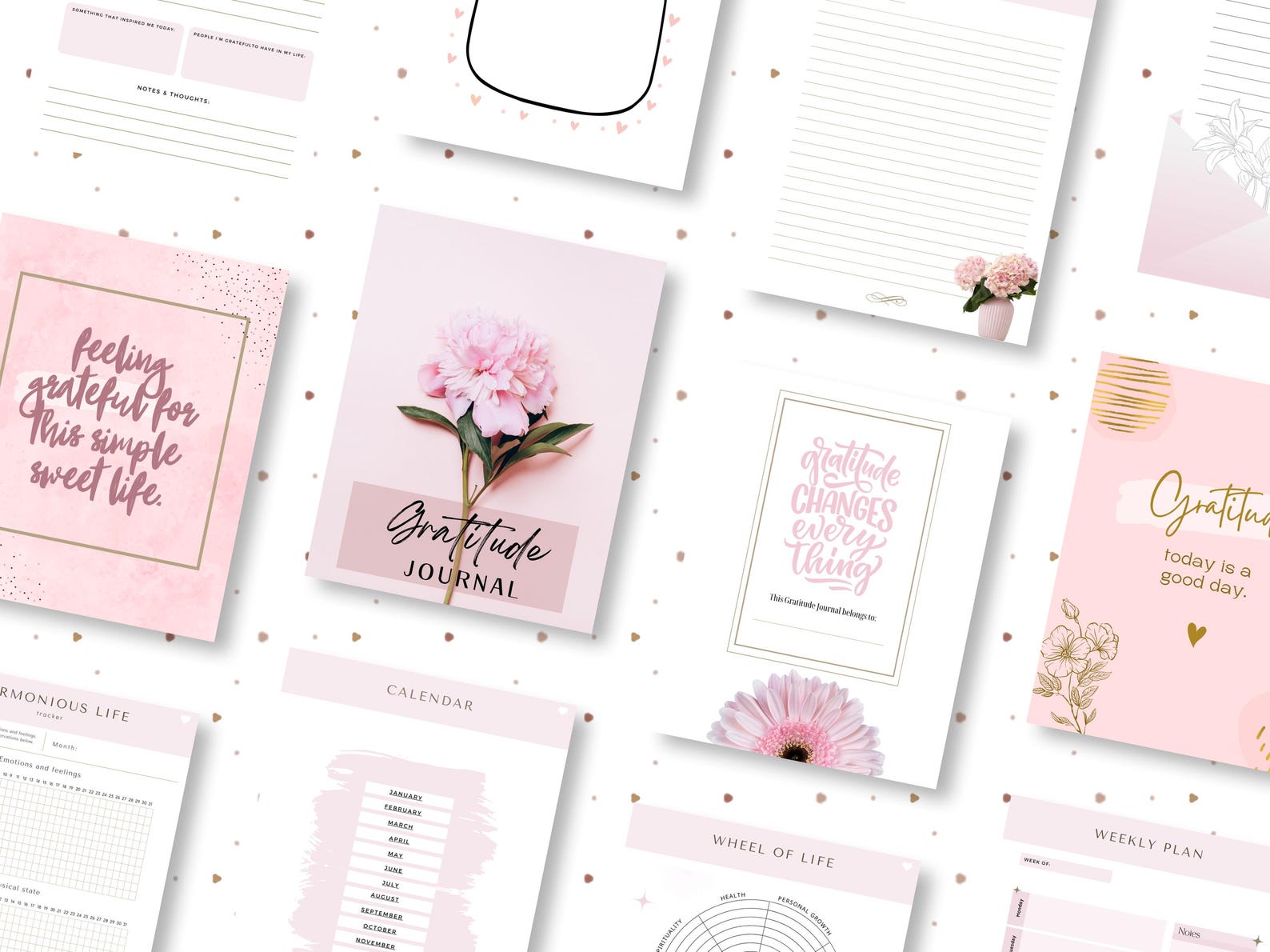 Beautiful Gratitude Journal, Mindfulness, Hyperlinked Journal, Guided ...