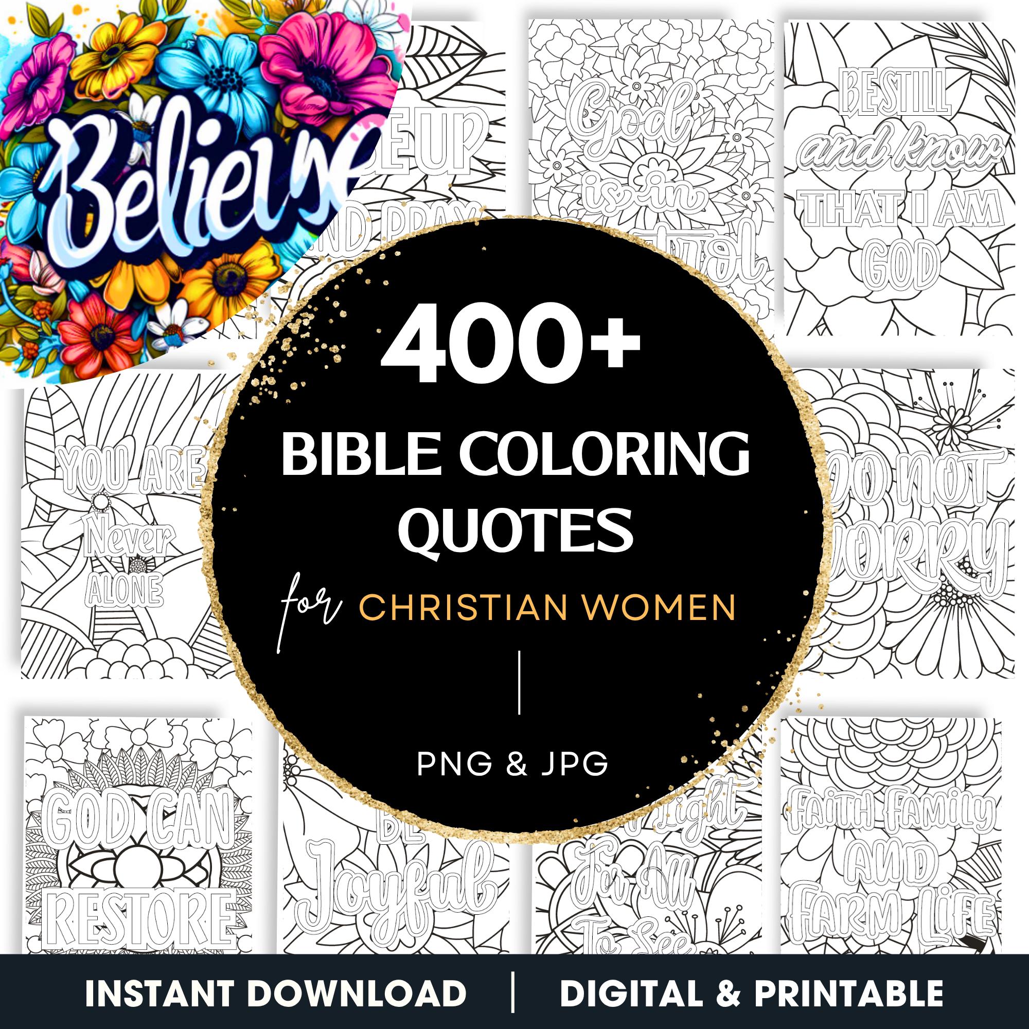 400+ Inspirational Bible Verse Coloring Bundle | Christian Coloring ...
