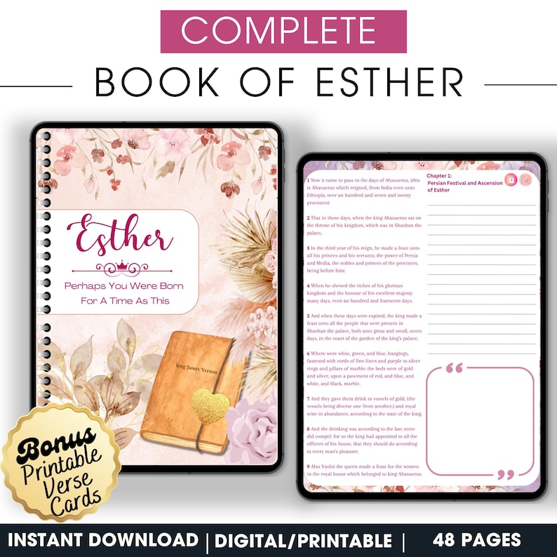 Esther Bible Study Book: KJV Printable Journal (digital Download) - Etsy