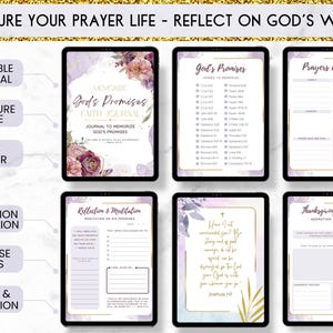 130+ Pages Prayer & Reflection Journal, God's Promises, Memorize ...
