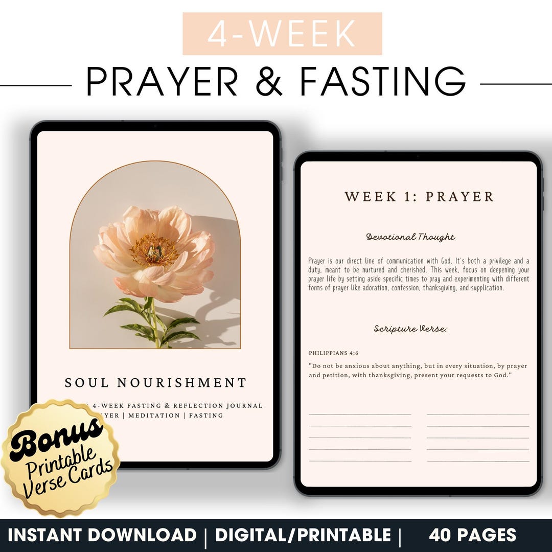 4-week Prayer and Fasting Journal: Spiritual Reflection (digital ...