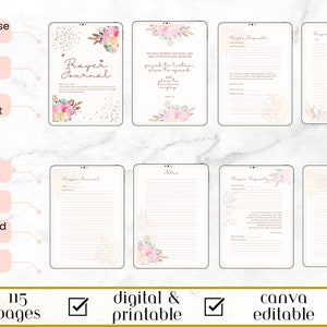 Prayer Journal Bundle, Printable Journal, Devotional Journal, Editable ...