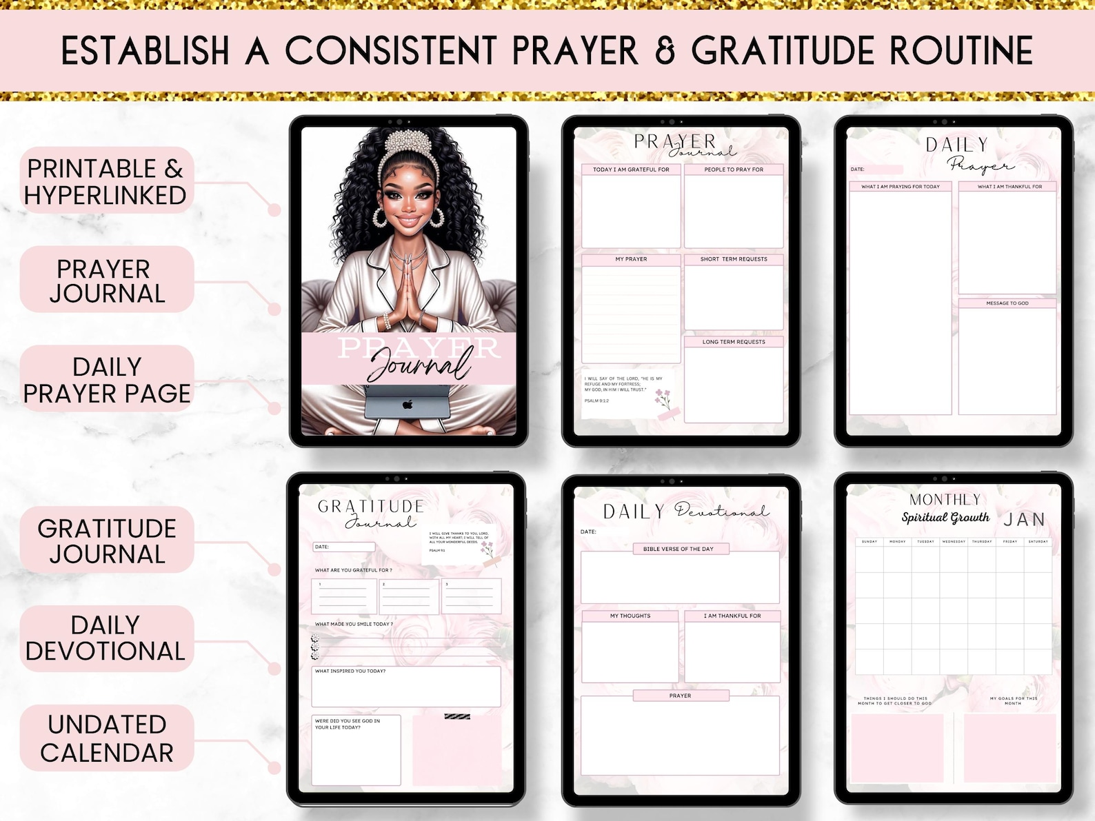 60+ Pages Prayer Journal | Bible Study Journal Printable | Digital ...