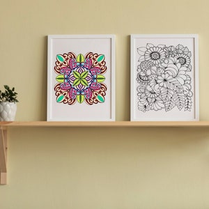 60 Unique Printable Pages, Adult Tracing, Mindful Coloring Pages ...