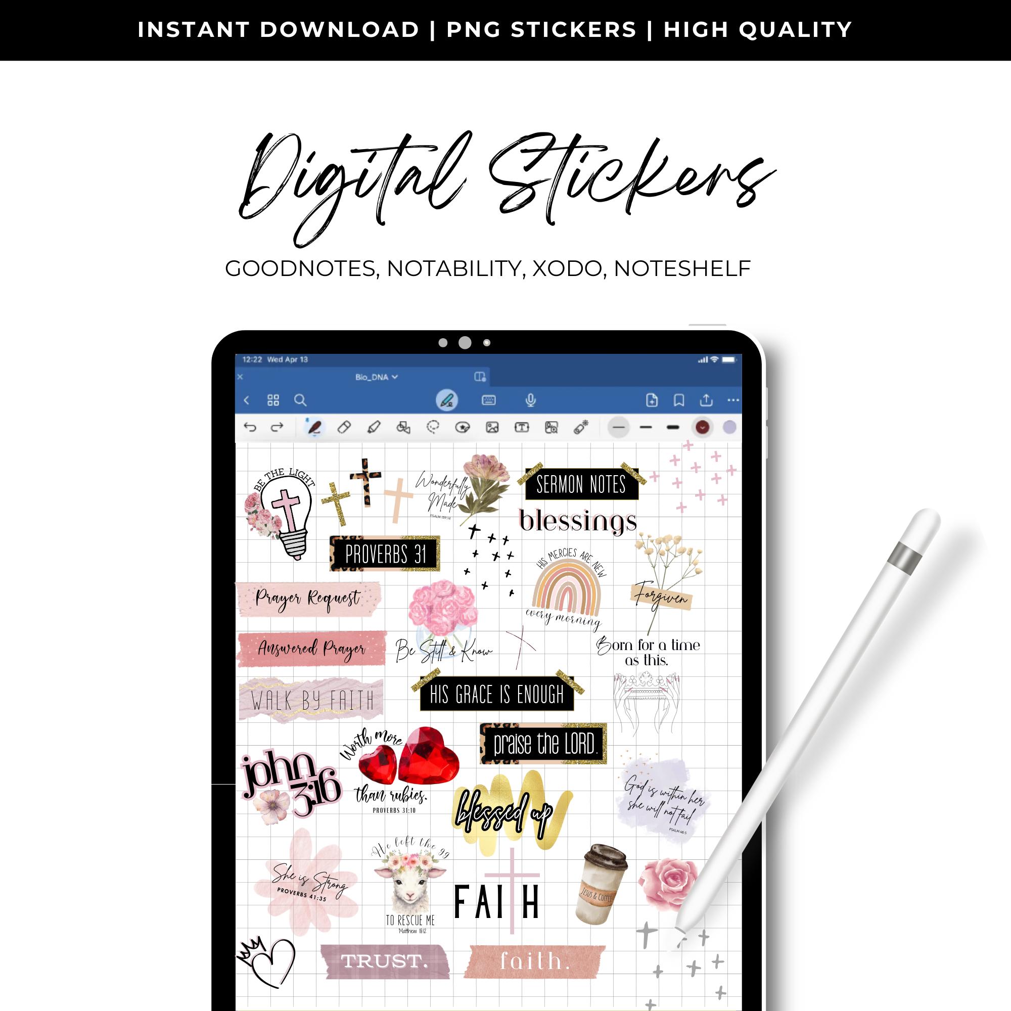 Christian Digital Stickers, Bible Study, Prayer Journal (PNG, Goodnotes ...