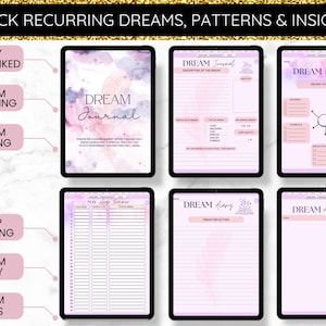 Beautiful Dream Journal, Dream Tracker Printable, Dream Analysis, Dream ...