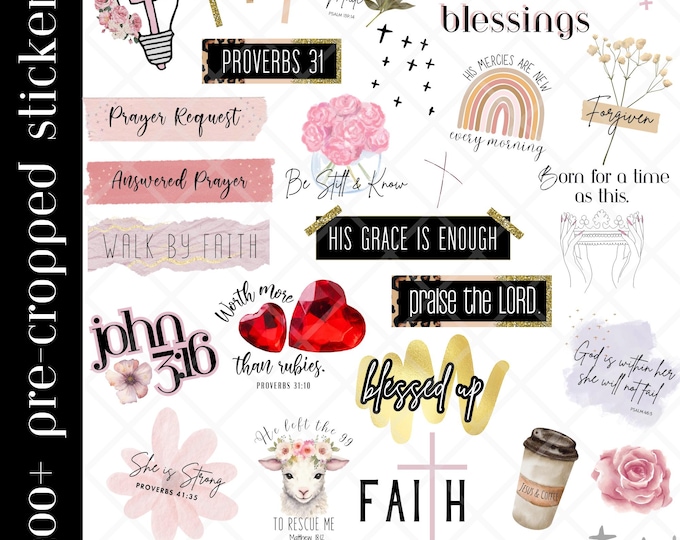 Christian Stickers for Goodnotes, Bible Journaling Digital Stickers ...