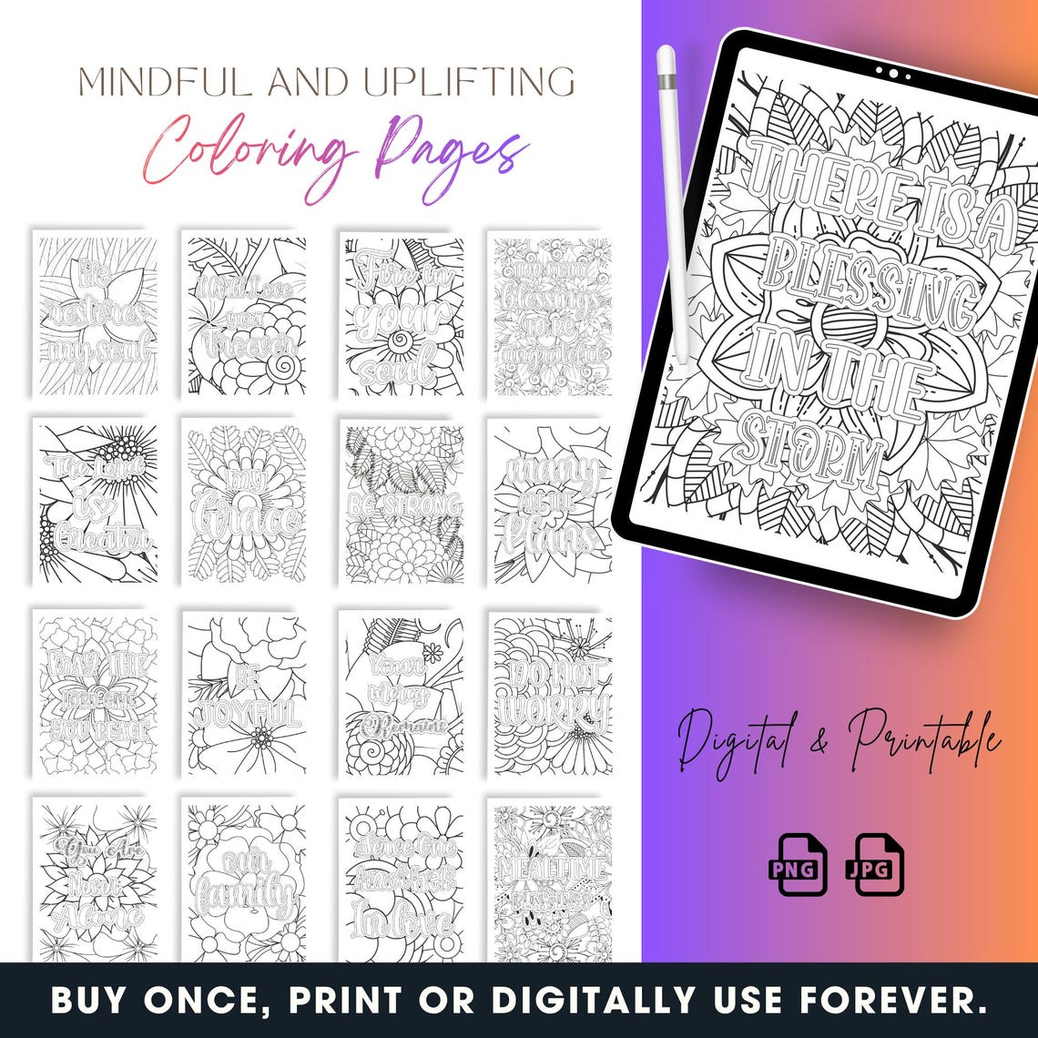 400+ Inspirational Bible Verse Coloring Bundle | Christian Coloring ...