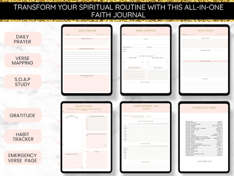 Digital Faith Journal, Bible Study, Prayer, 60+ Stickers (printable PDF ...