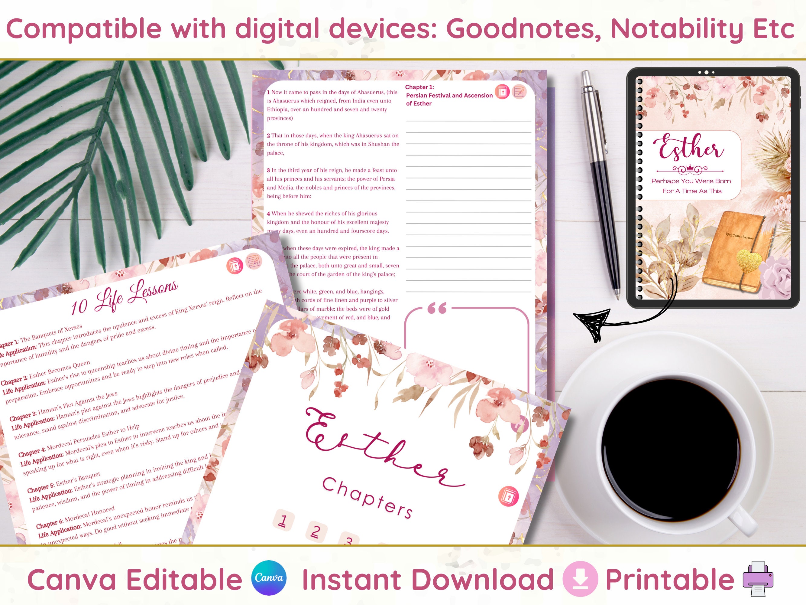 Beautiful Esther Study Book Printable & Digital Study Book, KJV ...