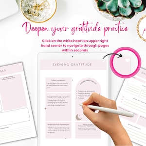 Beautiful Gratitude Journal, Mindfulness, Hyperlinked Journal, Guided ...