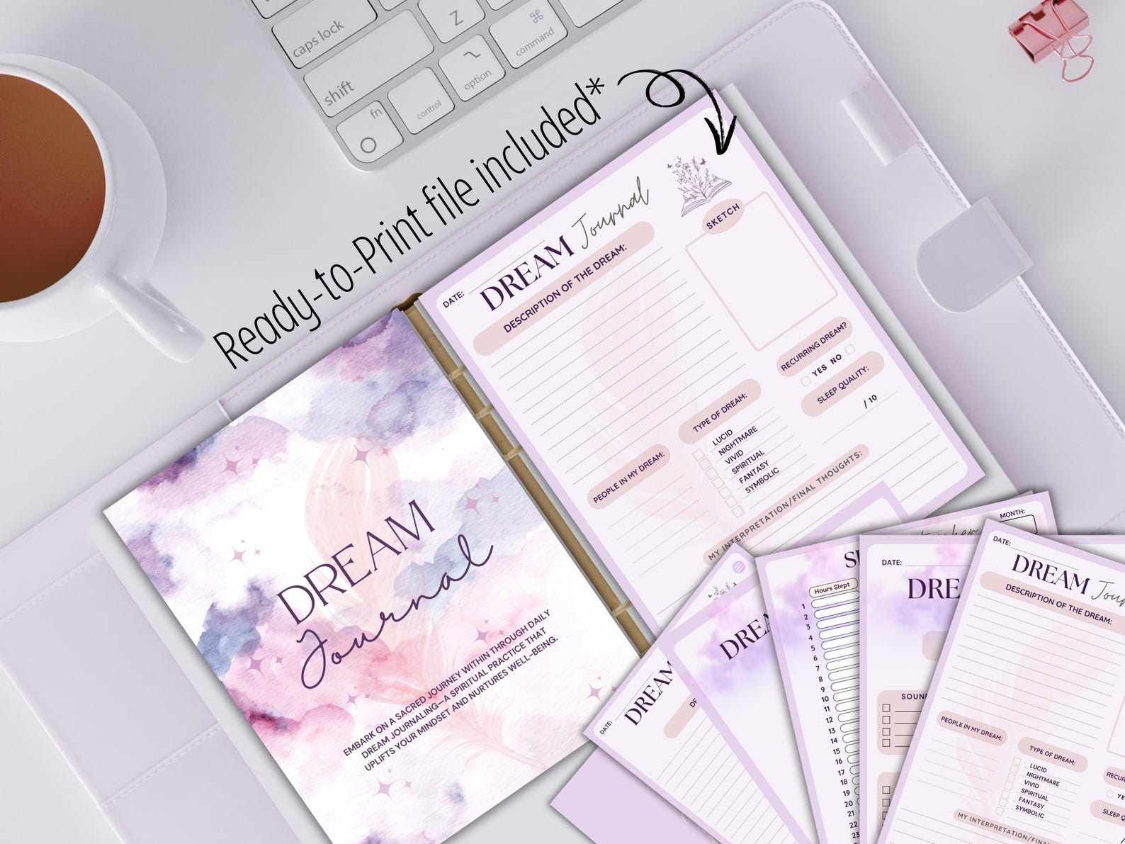 Beautiful Dream Journal, Dream Tracker Printable, Dream Analysis, Dream ...