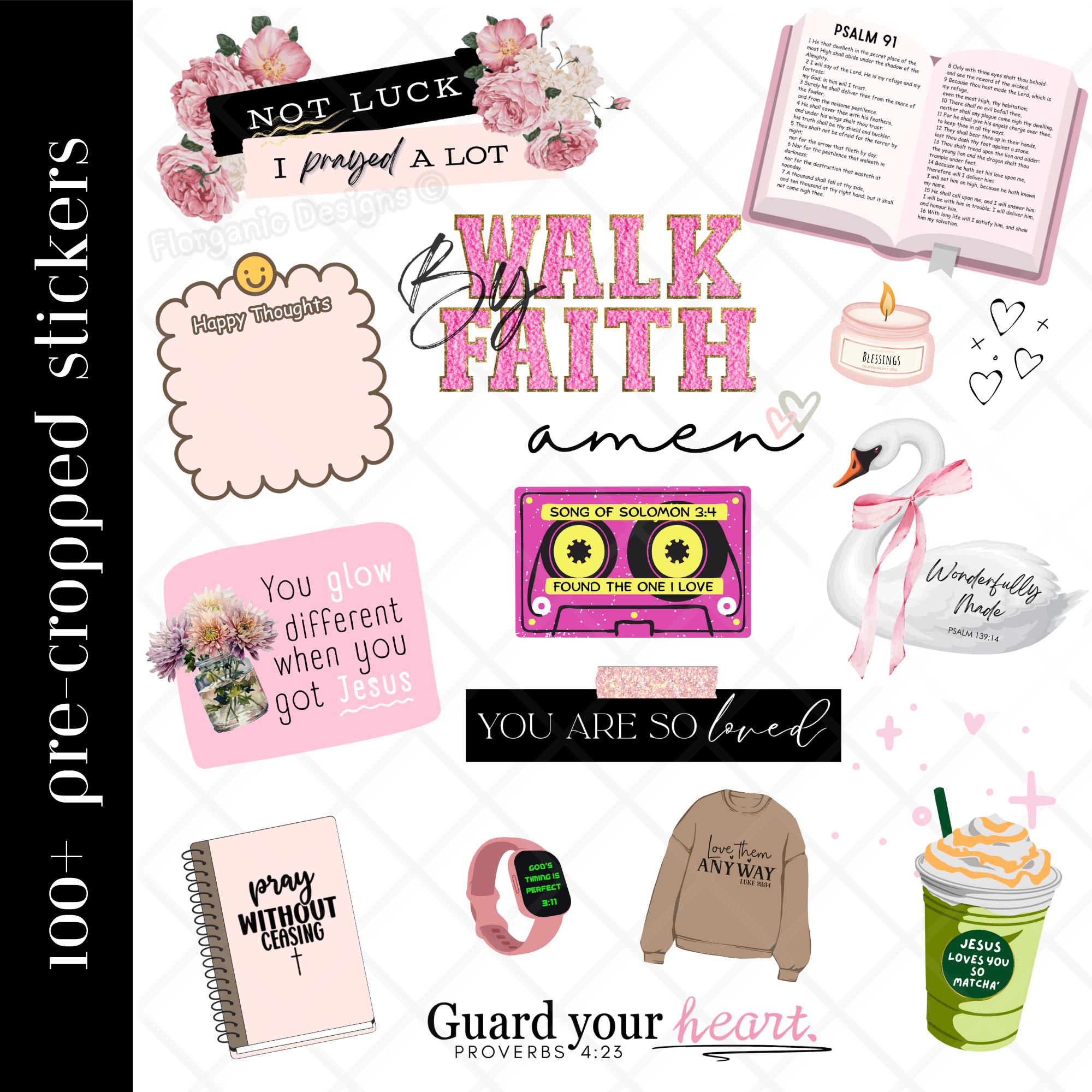 Faith & Prayer Digital Stickers, Bible Study (PNG) - Etsy