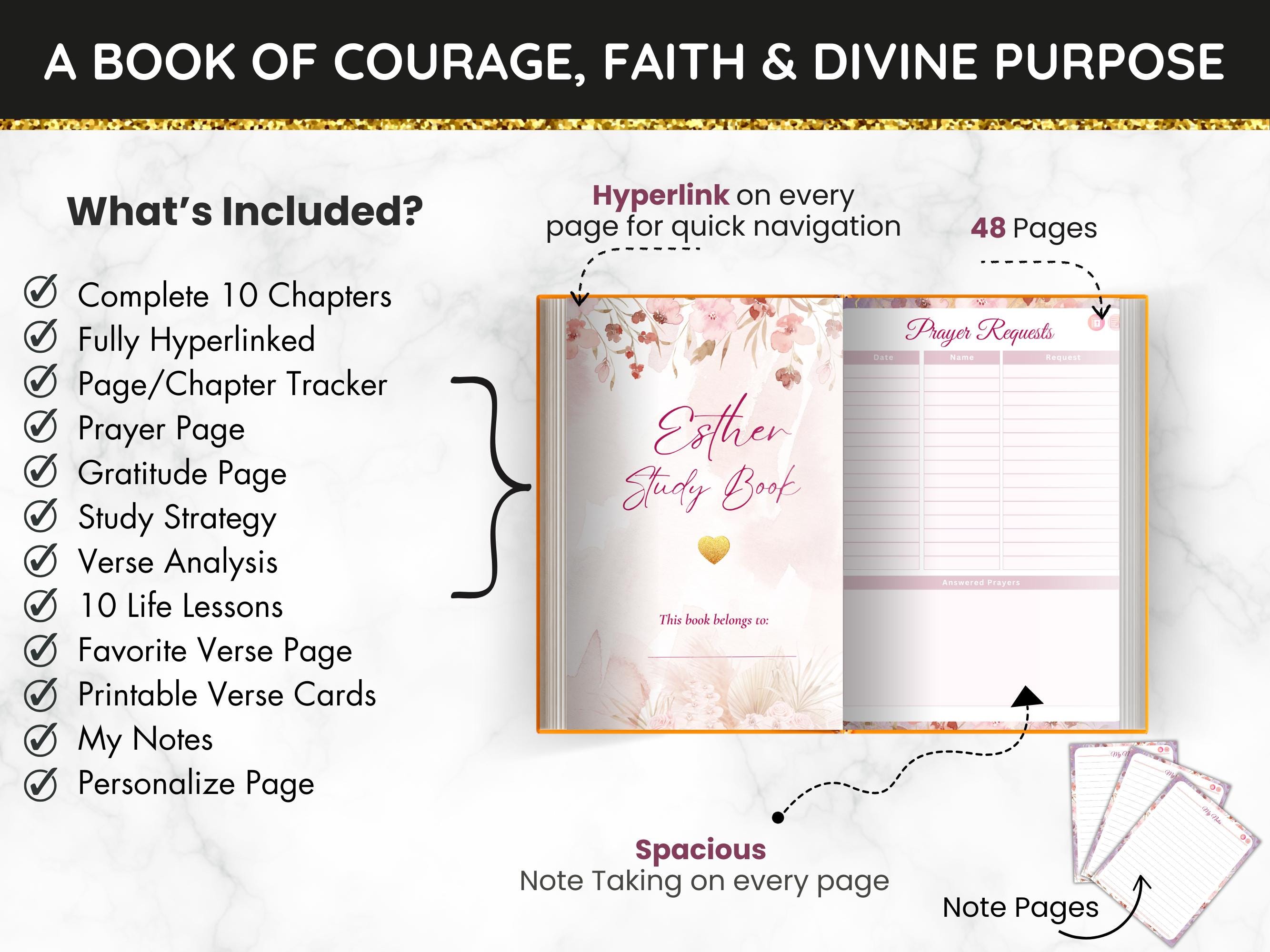 Esther Bible Study Book: KJV Printable Journal (digital Download ...