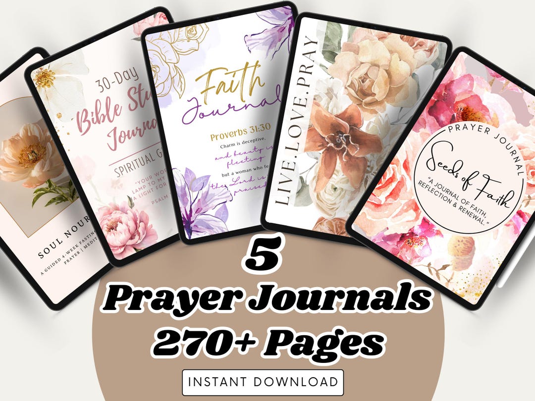5 Beautiful Prayer Journals | Printable Devotional & Bible Study ...