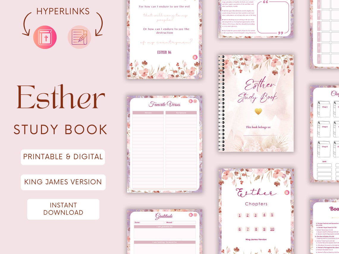 Beautiful Esther Study Book Printable & Digital Study Book, KJV ...