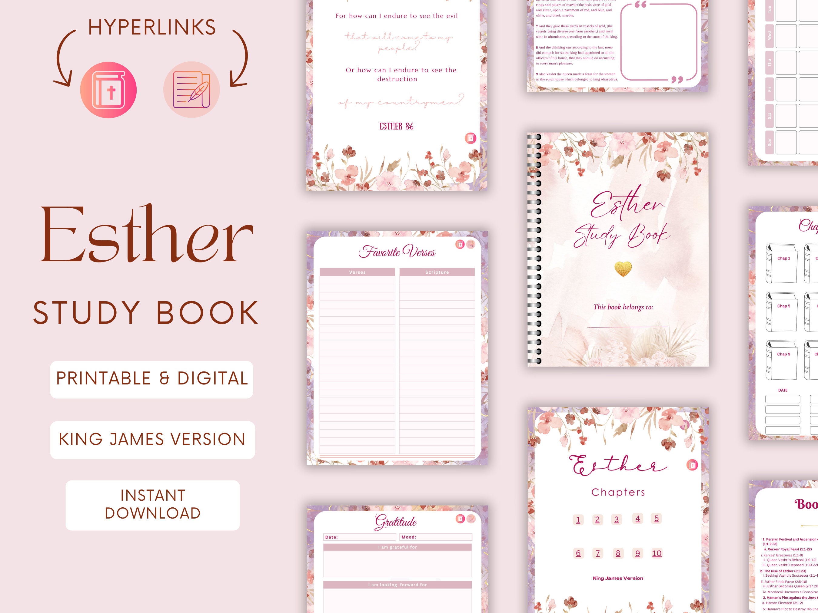 Beautiful Esther Study Book Printable & Digital Study Book, KJV ...
