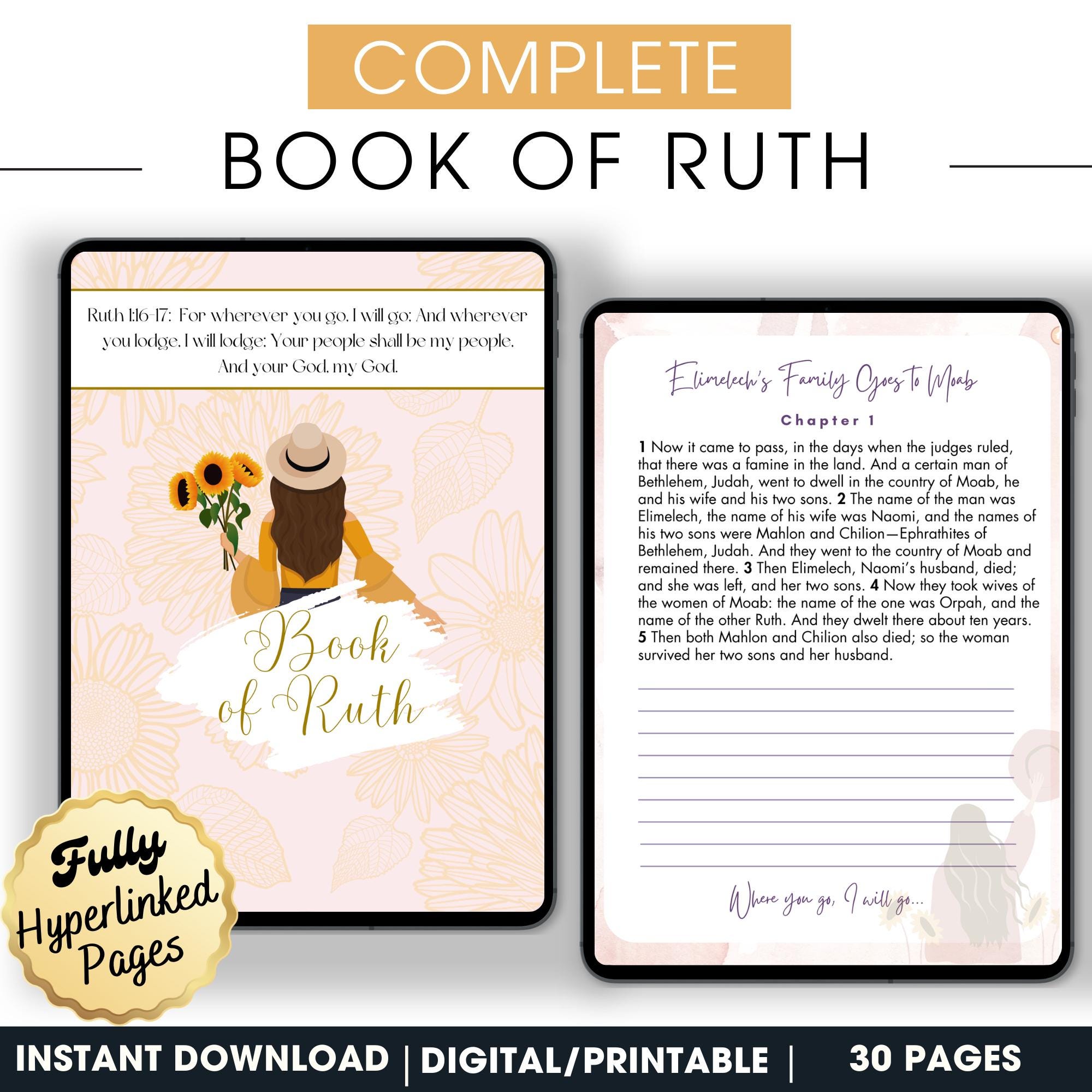 Ruth Bible Study Book: Women of the Bible, Printable Devotional (PDF ...