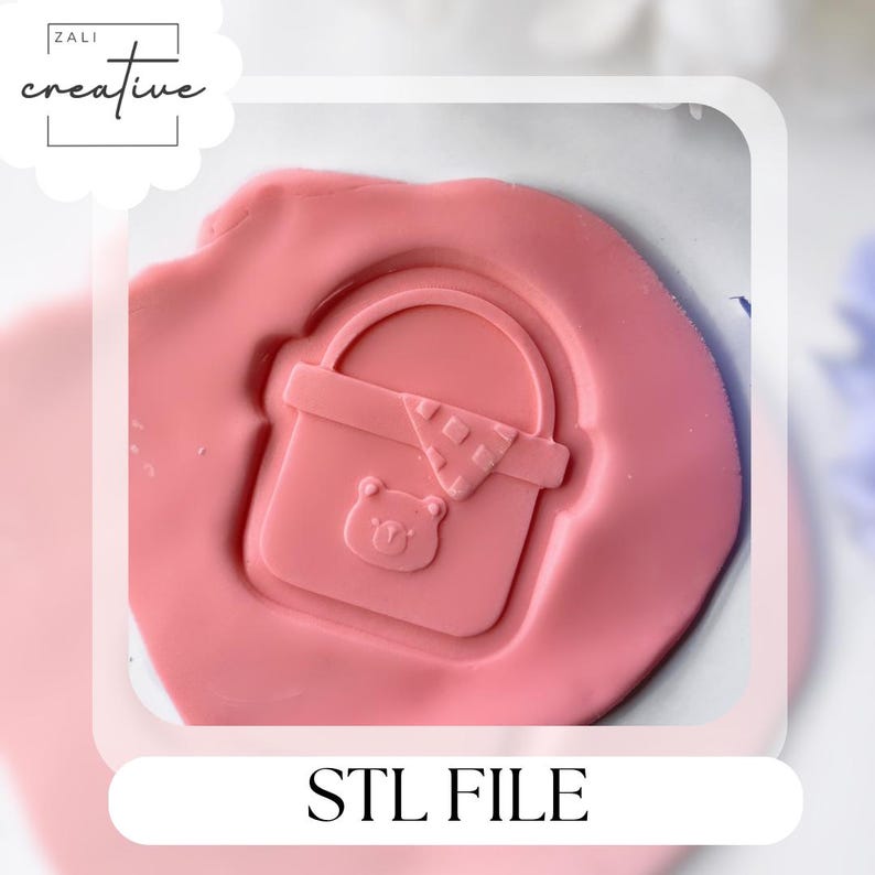 Bear Picnic Basket Stamp + Cutter | STL FILE - Etsy