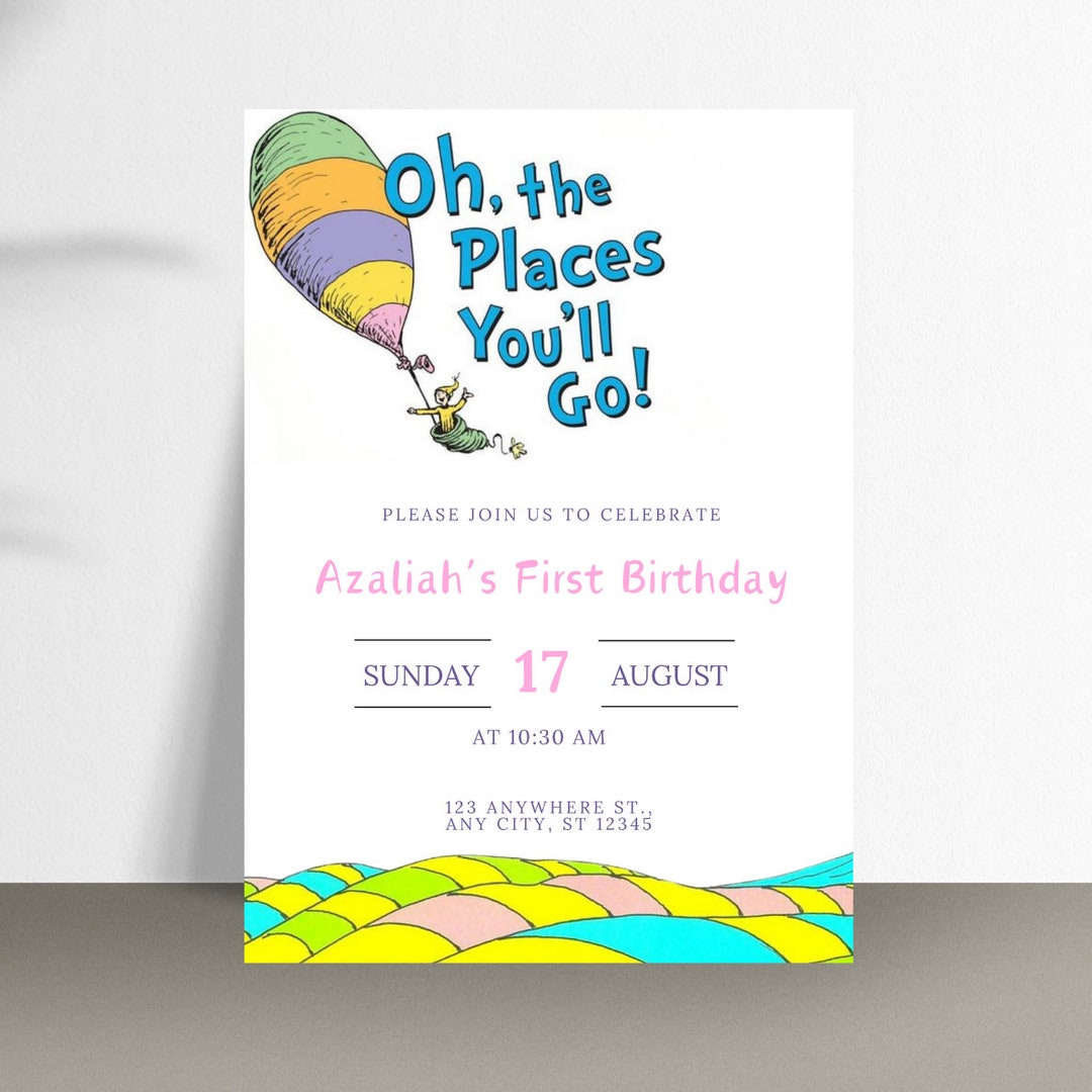 Oh the Places You'll Go Birthday Invitation - Etsy