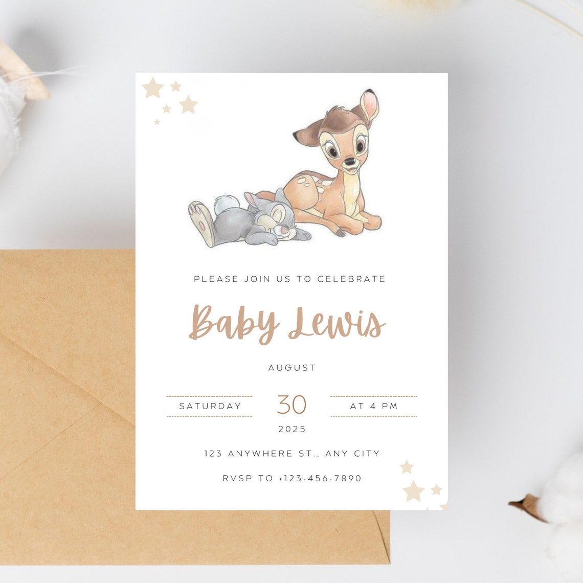 Bambi Baby Shower Invitation Template - Etsy