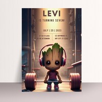 Groot Invitation Groot Birthday Groot Invite Groot Birthday Invitation ...