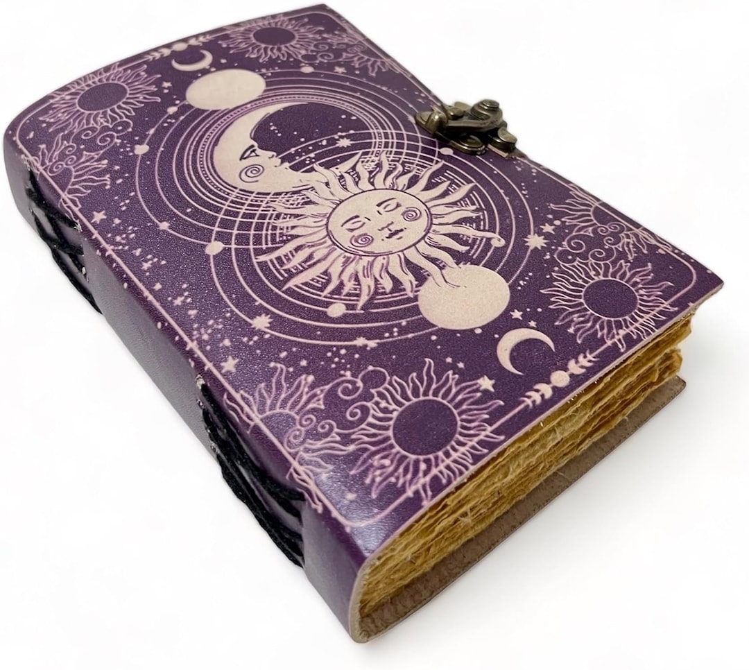 Vintage Sun and Moon Antique Spellbook Journal Antique Handmade Vintage ...