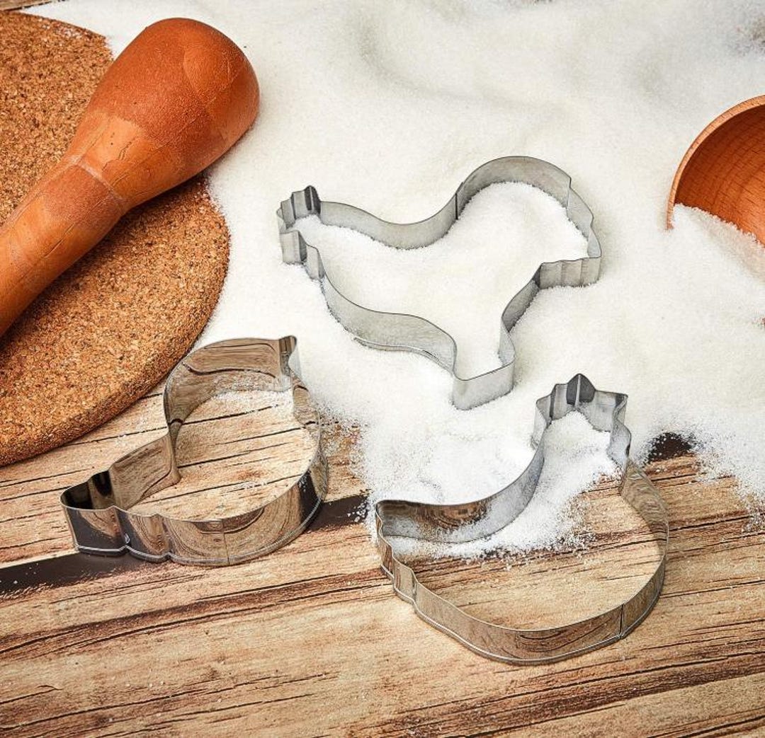 Chicken Cookie Cutter Set Stainless Steel Cookie Cutter, Rooster Hen ...