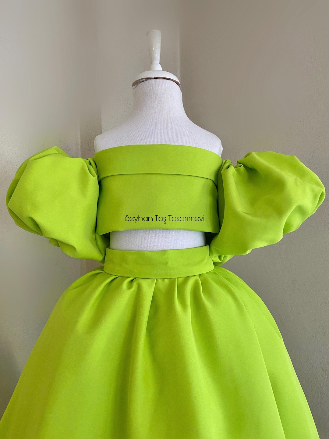 Satin off Shoulder Dress, Birthday Outfit, Photo Shoot Girl Dress ...