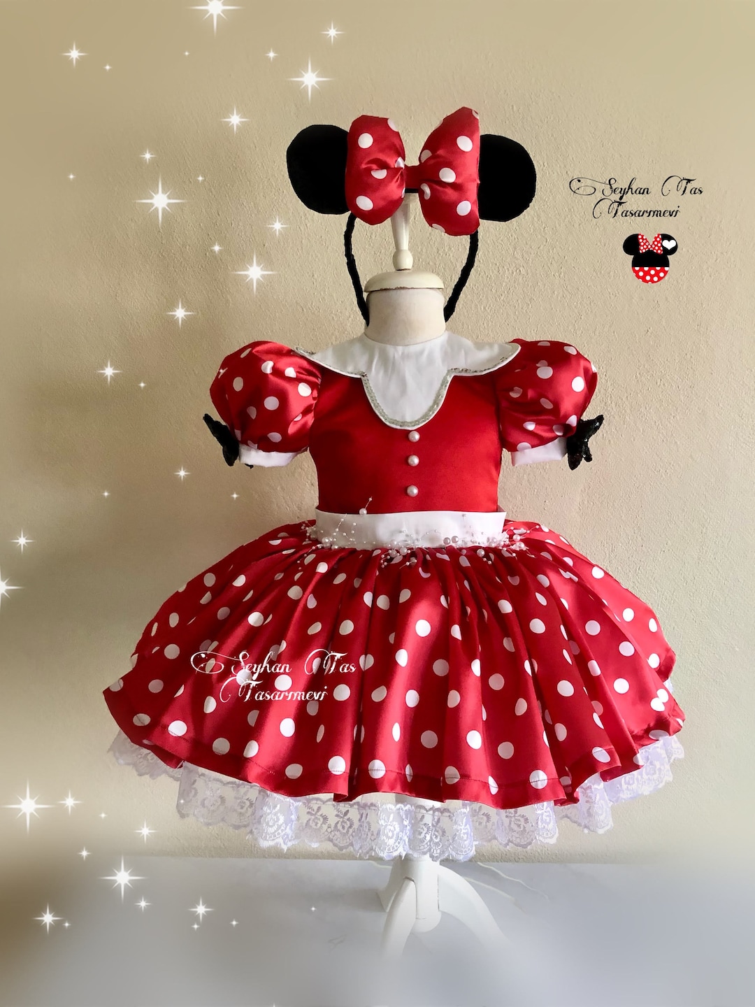 Vestido rojo de Minnie Mouse, disfraz de Minnie mouse, vestido de niña, primer vestido de ...