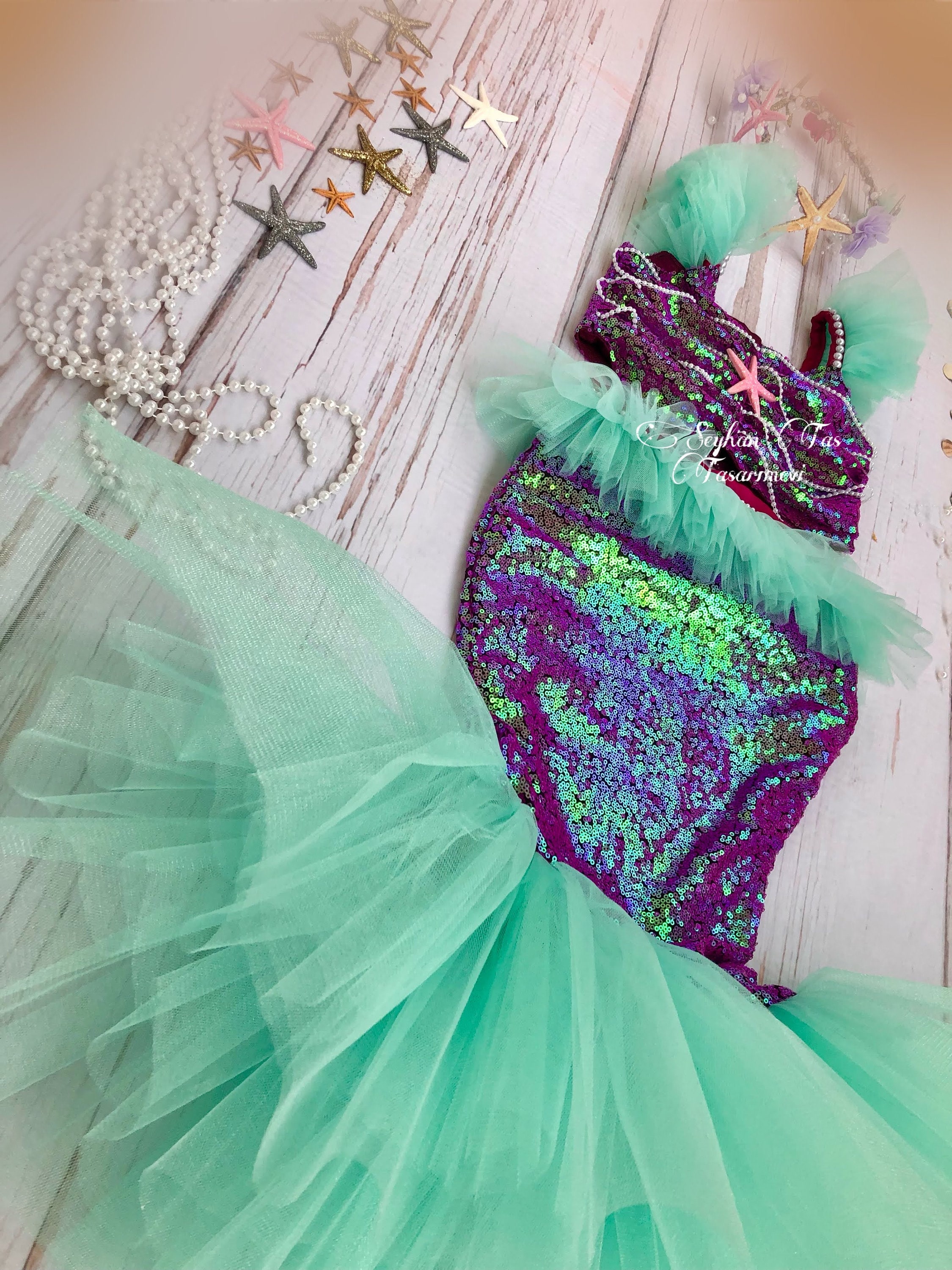 Sparkly Mermaid Costume: Fish Scale Dress With Hair Crown - Etsy