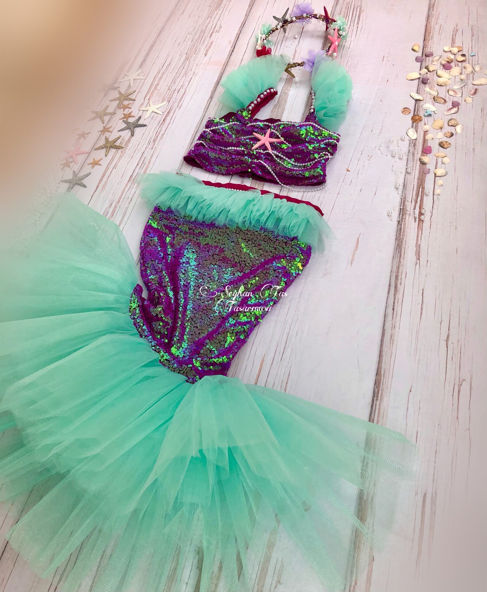 Sparkly Mermaid Costume: Fish Scale Dress With Hair Crown - Etsy