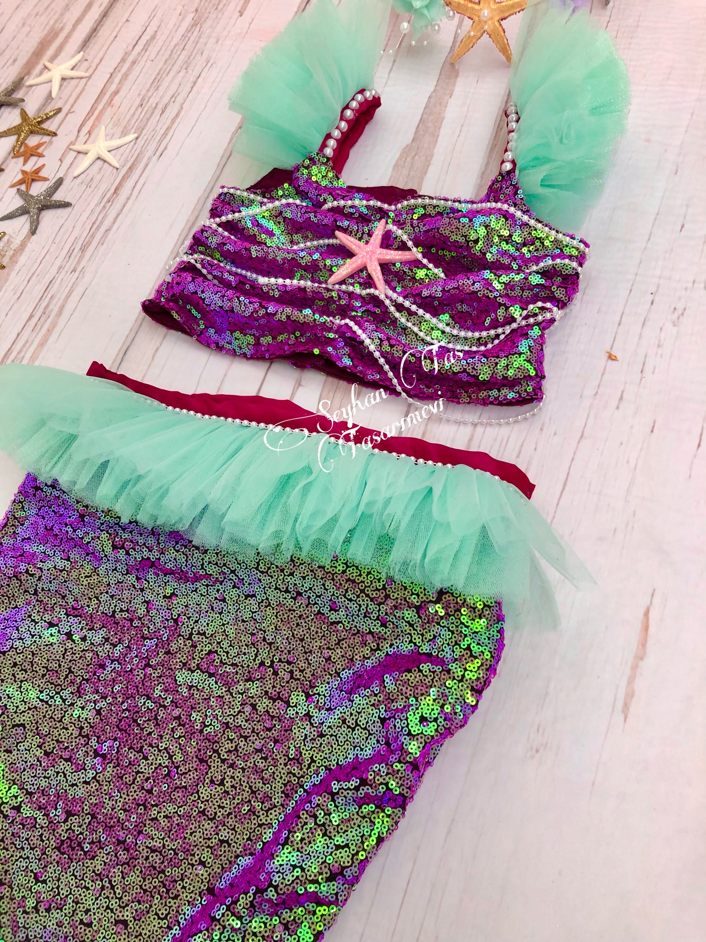 Sparkly Mermaid Costume: Fish Scale Dress With Hair Crown - Etsy