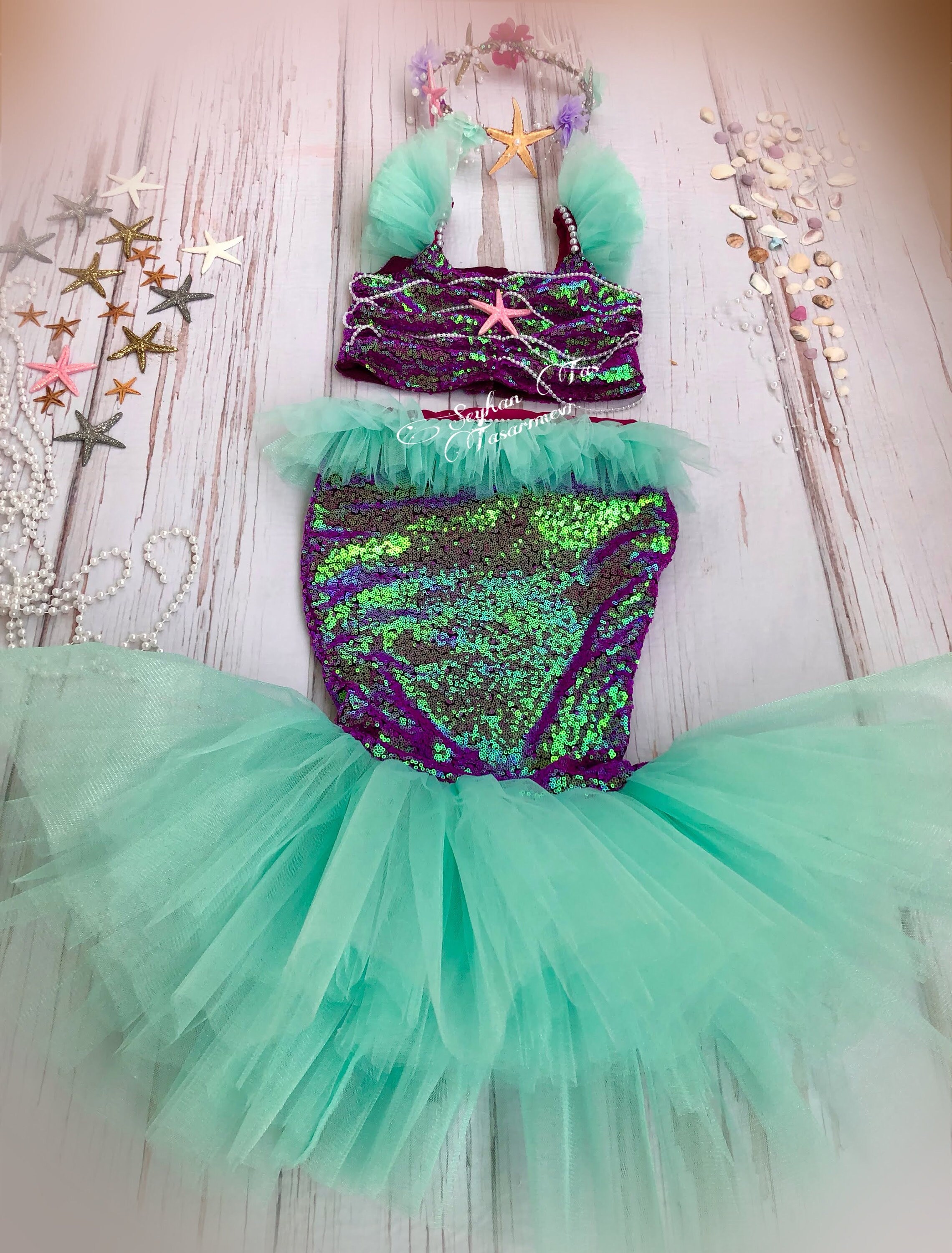 Sparkly Mermaid Costume: Fish Scale Dress With Hair Crown - Etsy