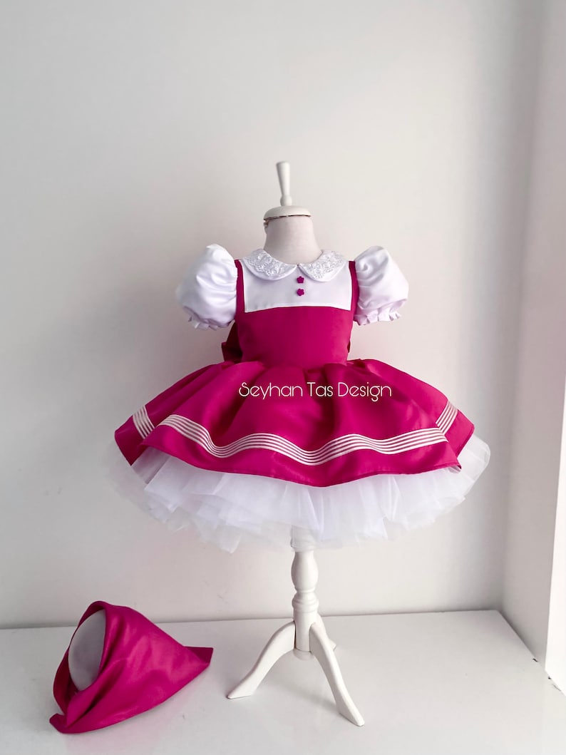 Masha and the Bear Inspired Girl Costume - Masha Themed Pink Dress and ...