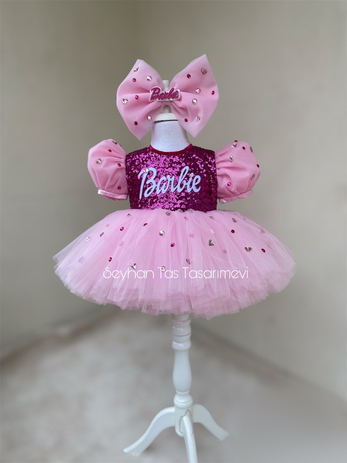 Barbie Dress, Baby Girl Barbie Dress, Barbie Dress Adorned With ...