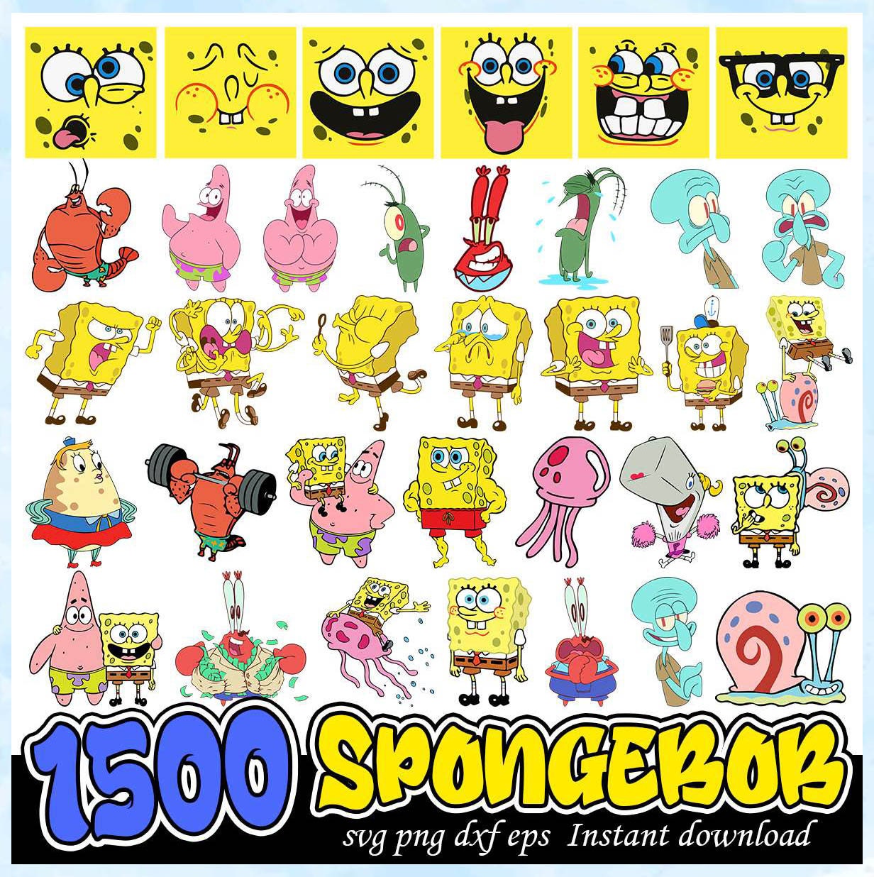 Spongebob Svg, Spongebob Faces Cricut, Squarepants Svg, Spongebob Faces ...